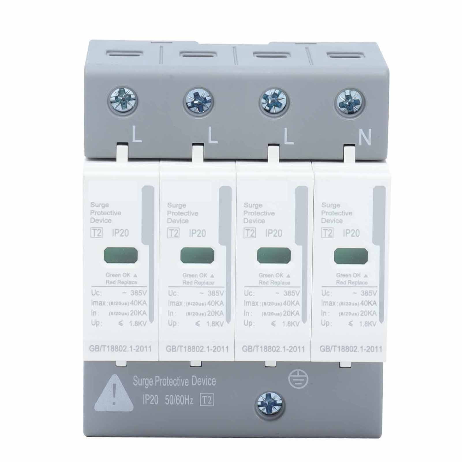 Surge Protective Devices House Arrester Protector 4P 40KA SPD 2 Level ...