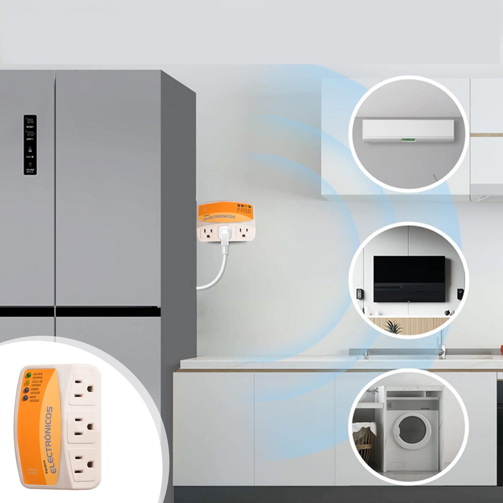 Surge Protector,120V 12A 1440W Voltage Protector with 3 Outlet Plug,for ...