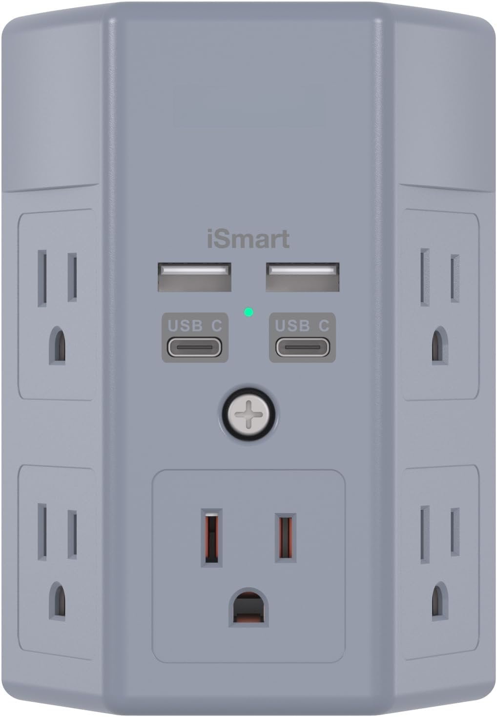Surge Protector, 5 Outlets Extender with 4 Ports( C), 3-Side 1680J ...
