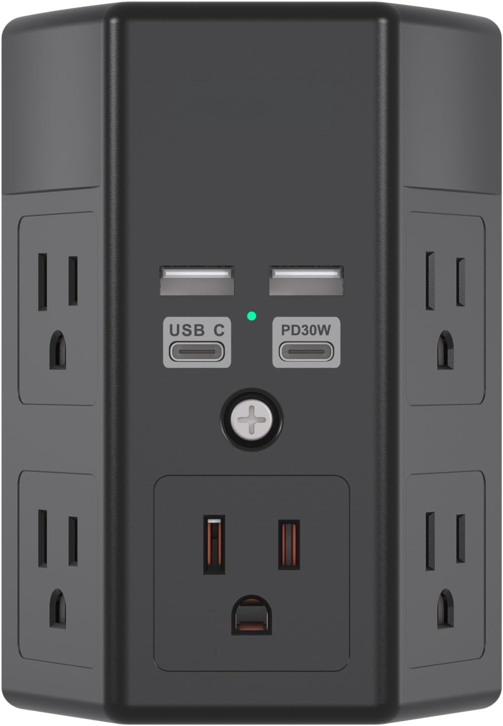 Surge Protector, 5 Outlets Extender with 4 USB Ports(USB C PD30W), 3 ...