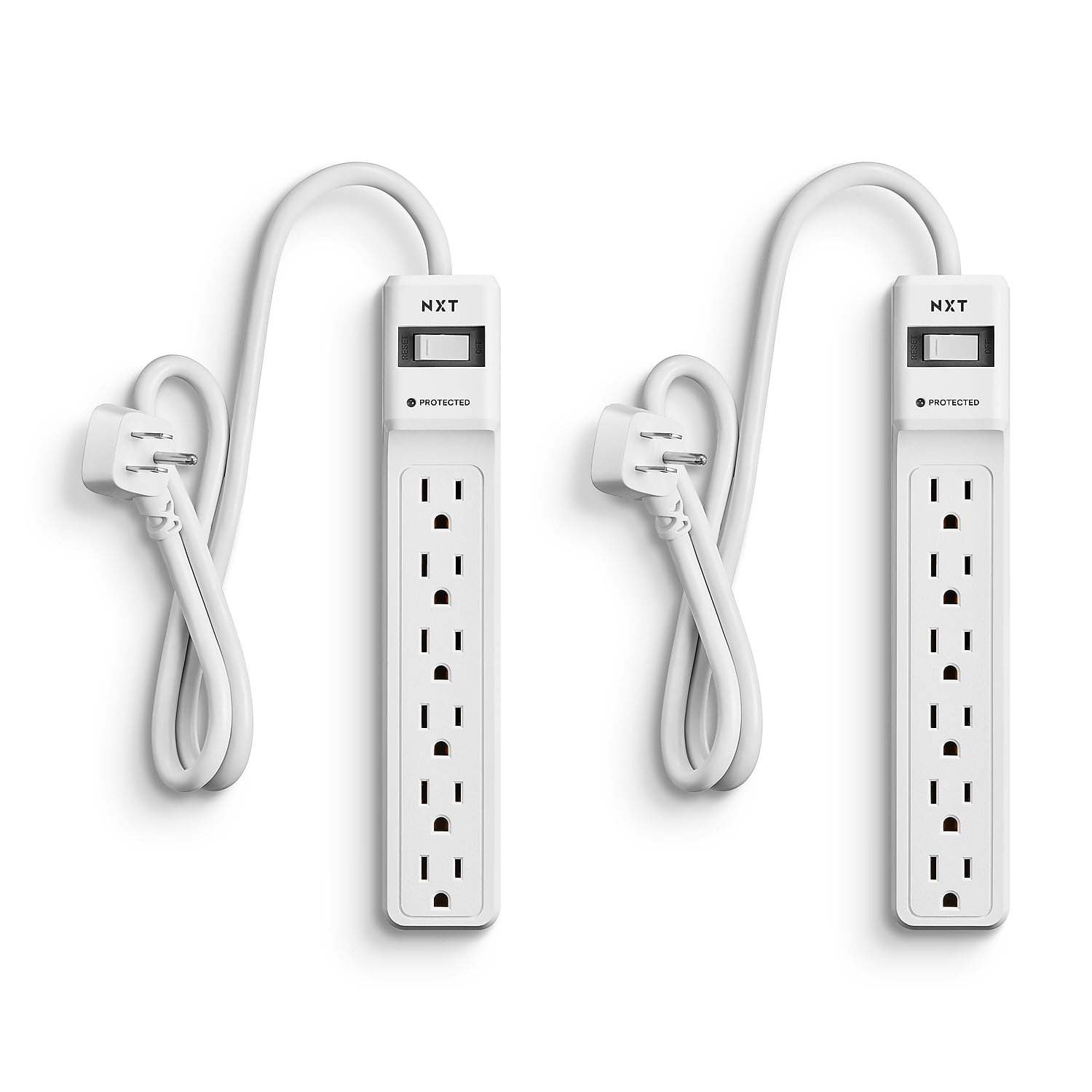 NXT Technologies 6-Outlet Surge Protector 2.5ft Cord 500 Joule NX54311 ...