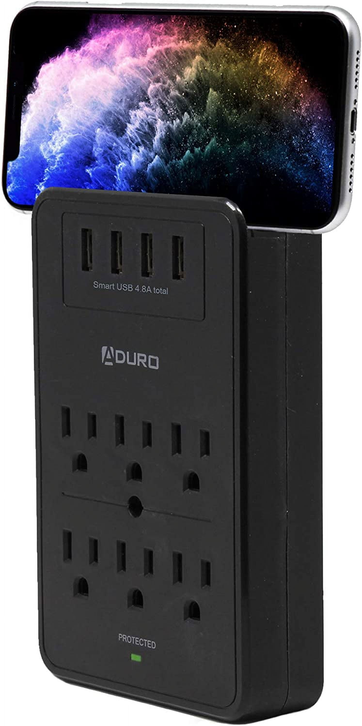 Surge Protector 6 Outlets Power Strip Station with USB (4 Ports 4.8A ...