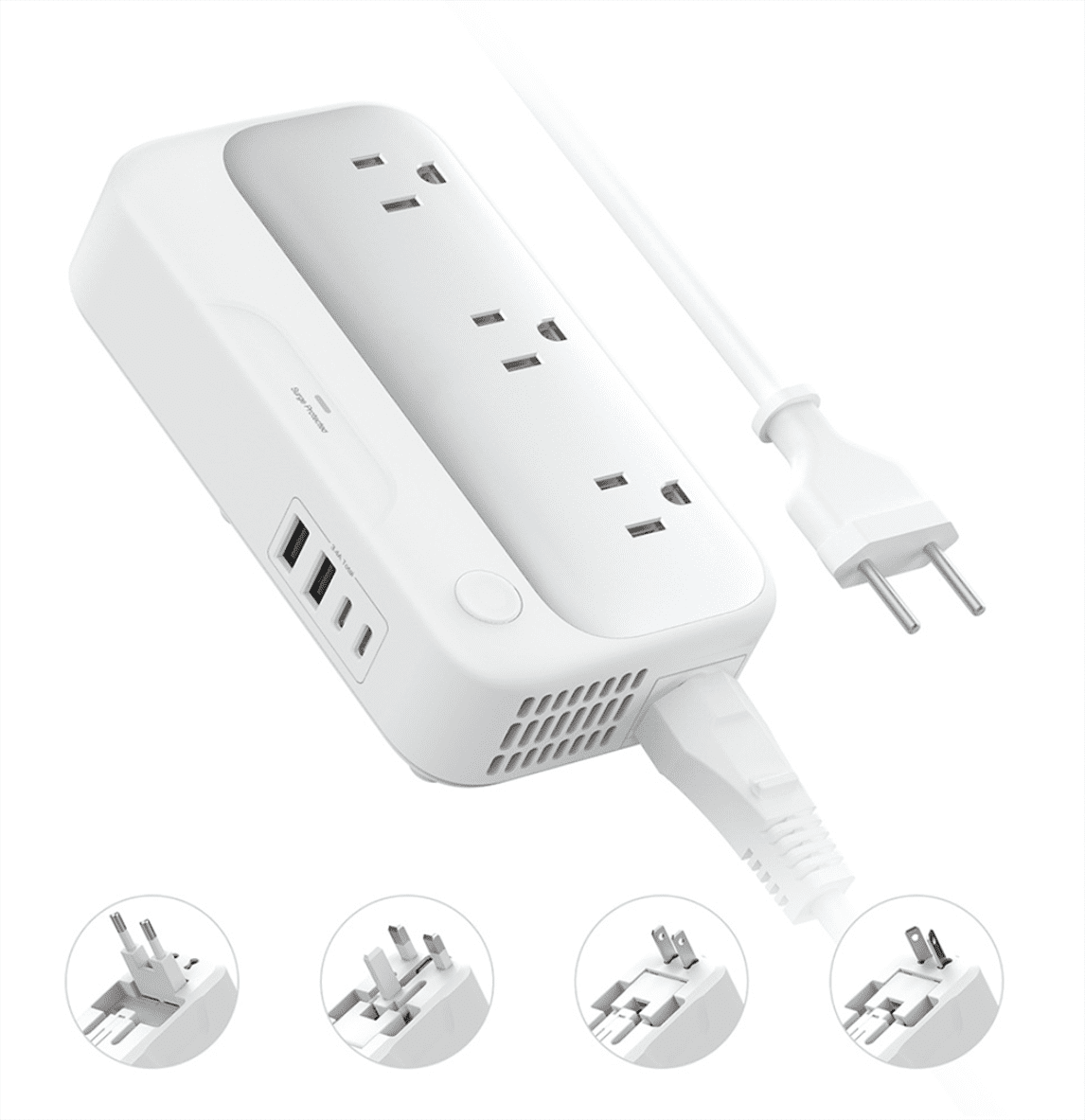 Surge Protector Extension Cord 5 Ft, Thin USB C Plug Power Strip with 3 ...