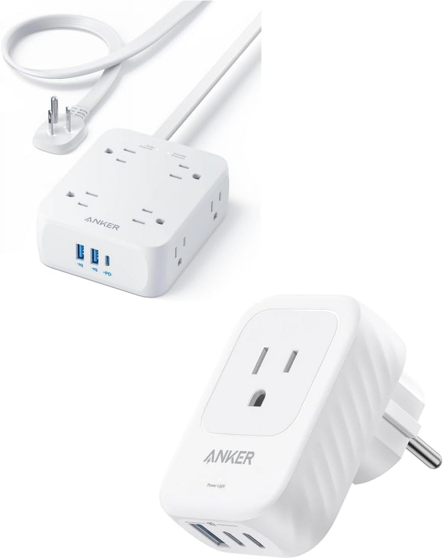 Surge Protector Flat Plug Power Strip 2000J, 5ft Thin Extension Cord ...