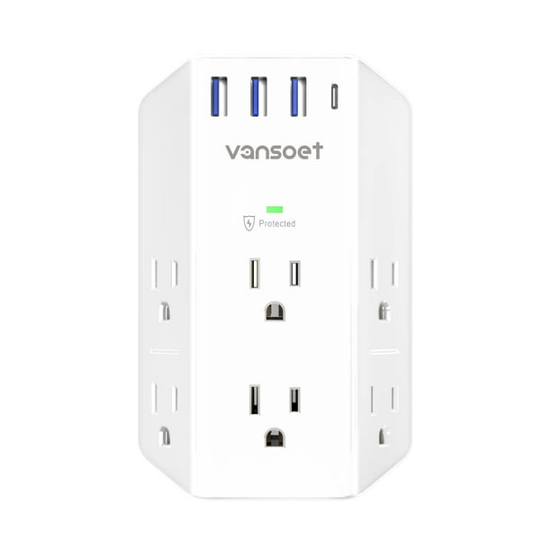 Monster Core Power 6-Outlet Wall Tap with USB Charging - Walmart.com