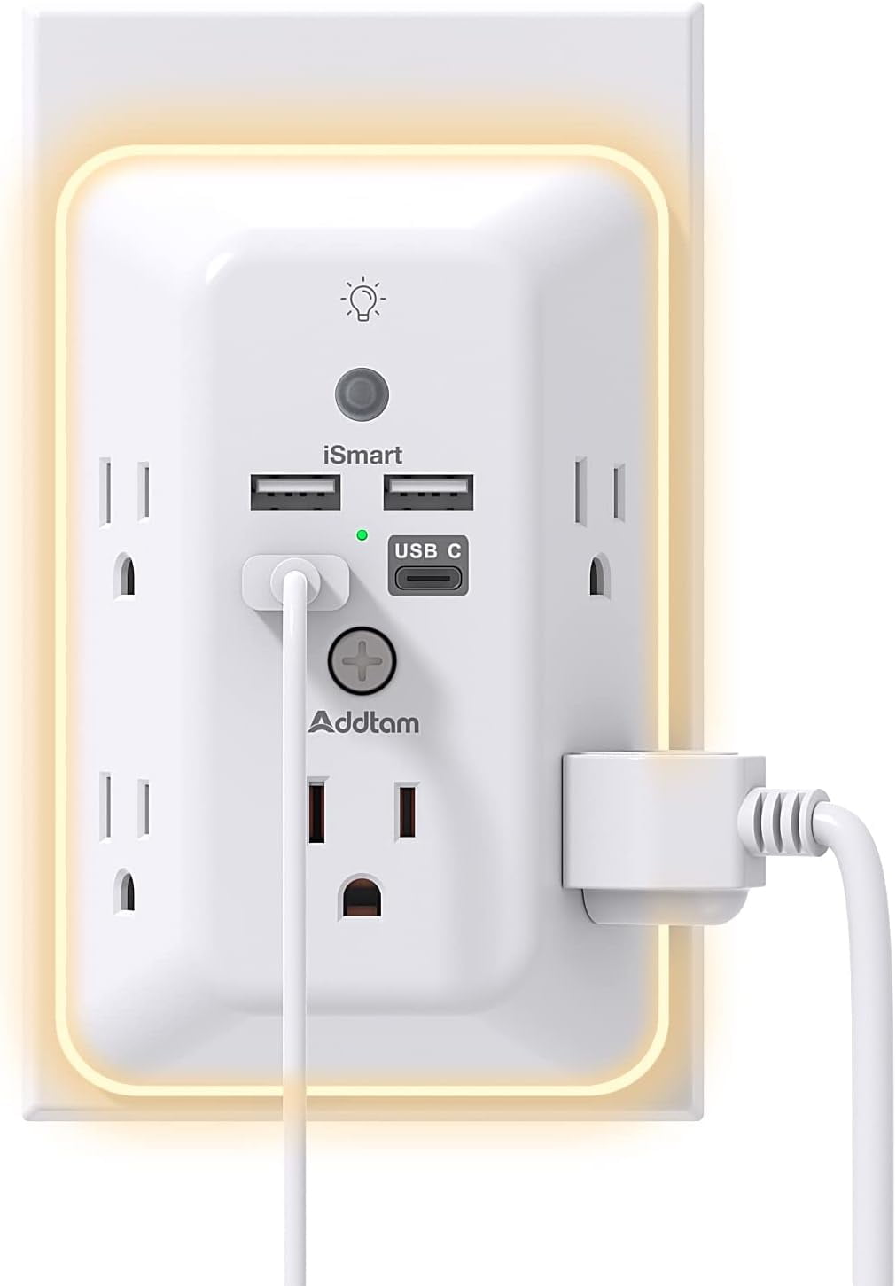 Surge Protector, Outlet Extender with Night Light, 5-Outlet Splitter ...