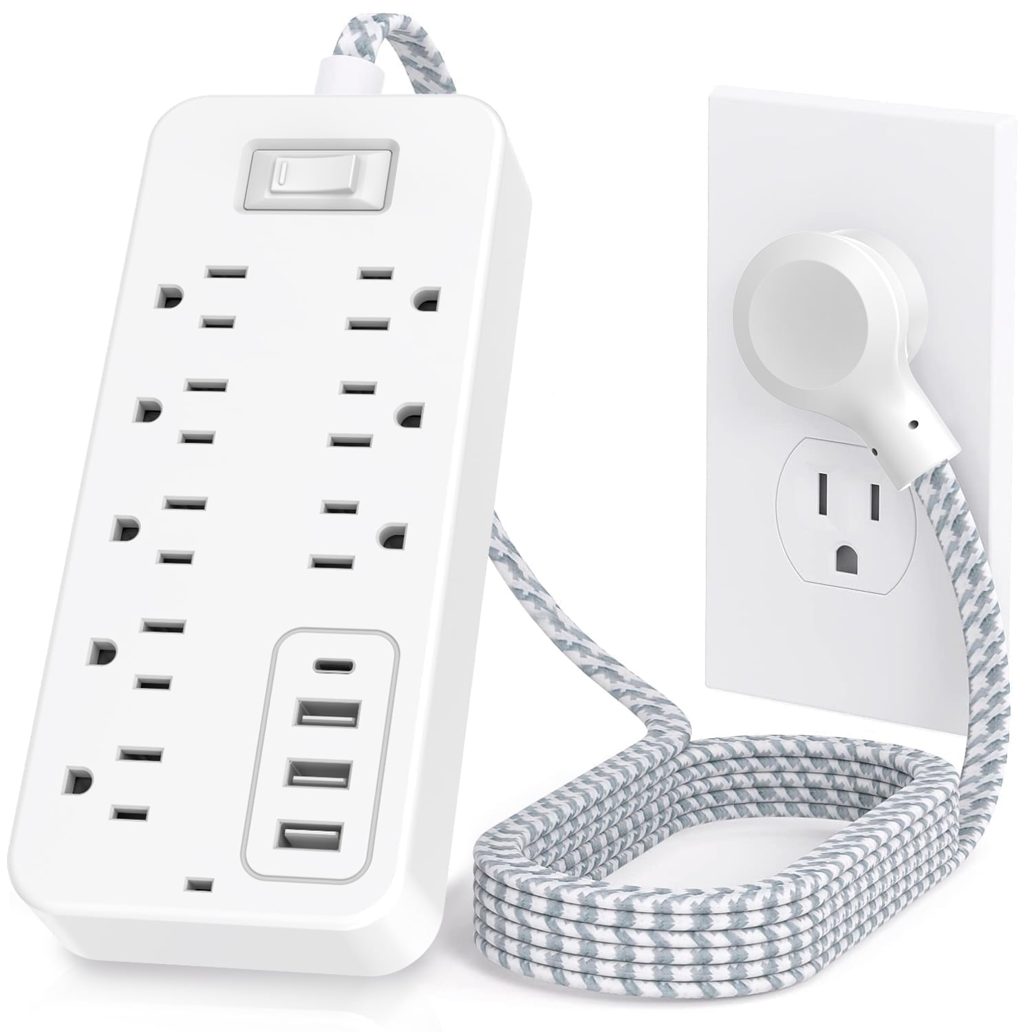 Surge Protector Power Strip with USB Ports & 5-Foot Extension Cord - 12 ...