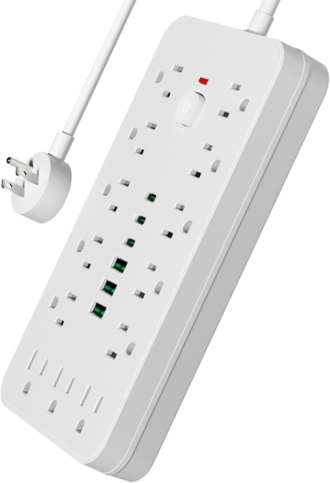 Surge Protector Power Strip 10 FT Flat Plug, 1875W/10A, 13 Multiple AC ...