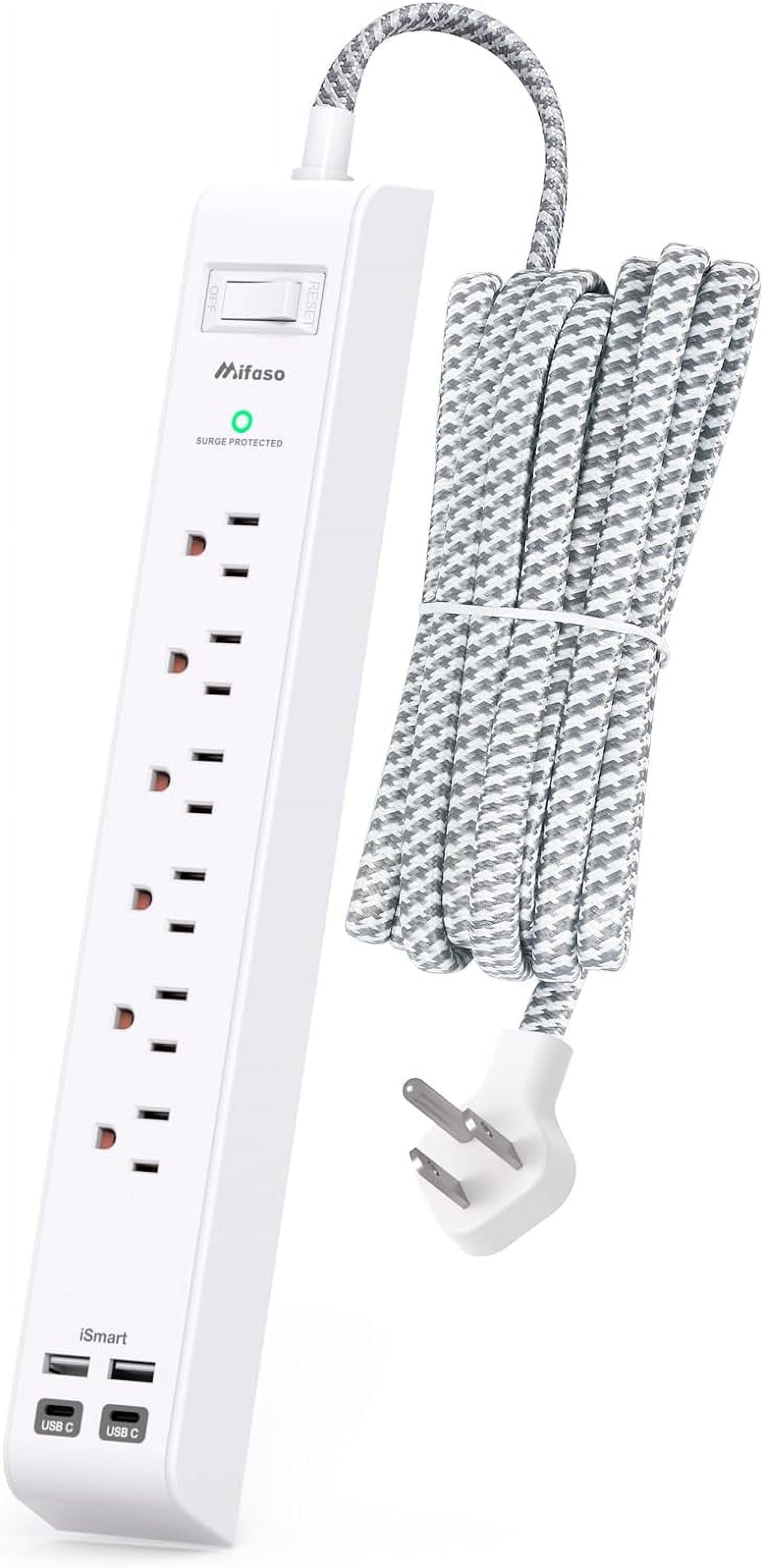 Surge Protector Power Strip 10 ft with 4 USB Ports 2 USB-C 6 AC Outlets ...