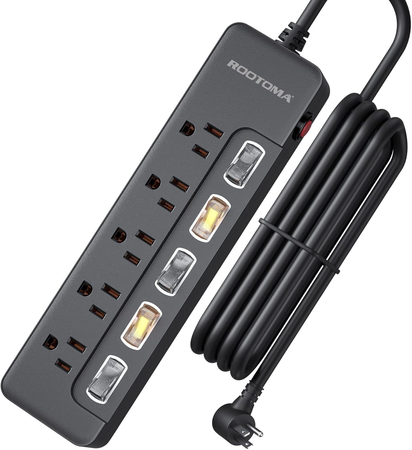 Surge Protector Power Strip, 10ft Extension Cord with Individual ...