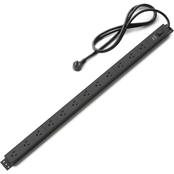 Surge Protector Power Strip, 12 Outlet, Heavy Duty, Metal, 600 Joules ...