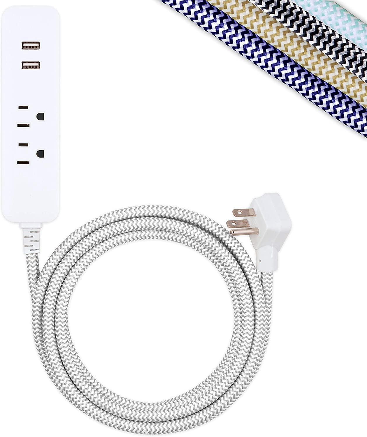 Surge Protector Power Strip, 2 Outlet Surge Protector, 10 Ft Braided ...