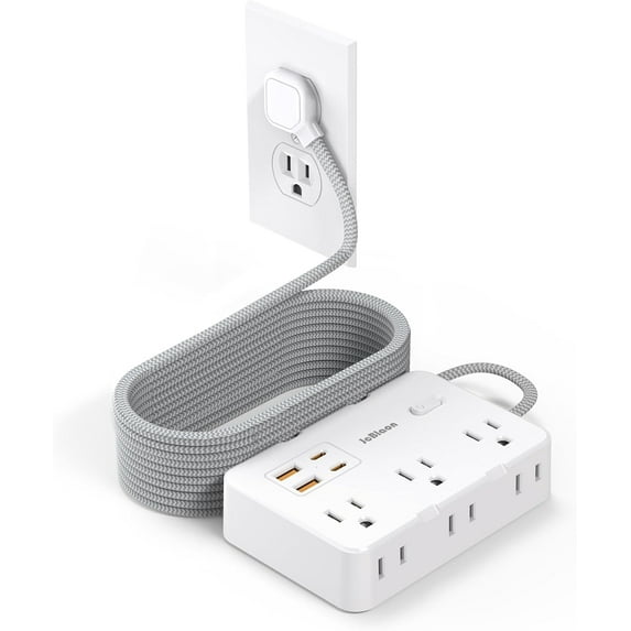 Surge Protector Power Strip 6 Outlets Extender 4 USB Charging Ports ...