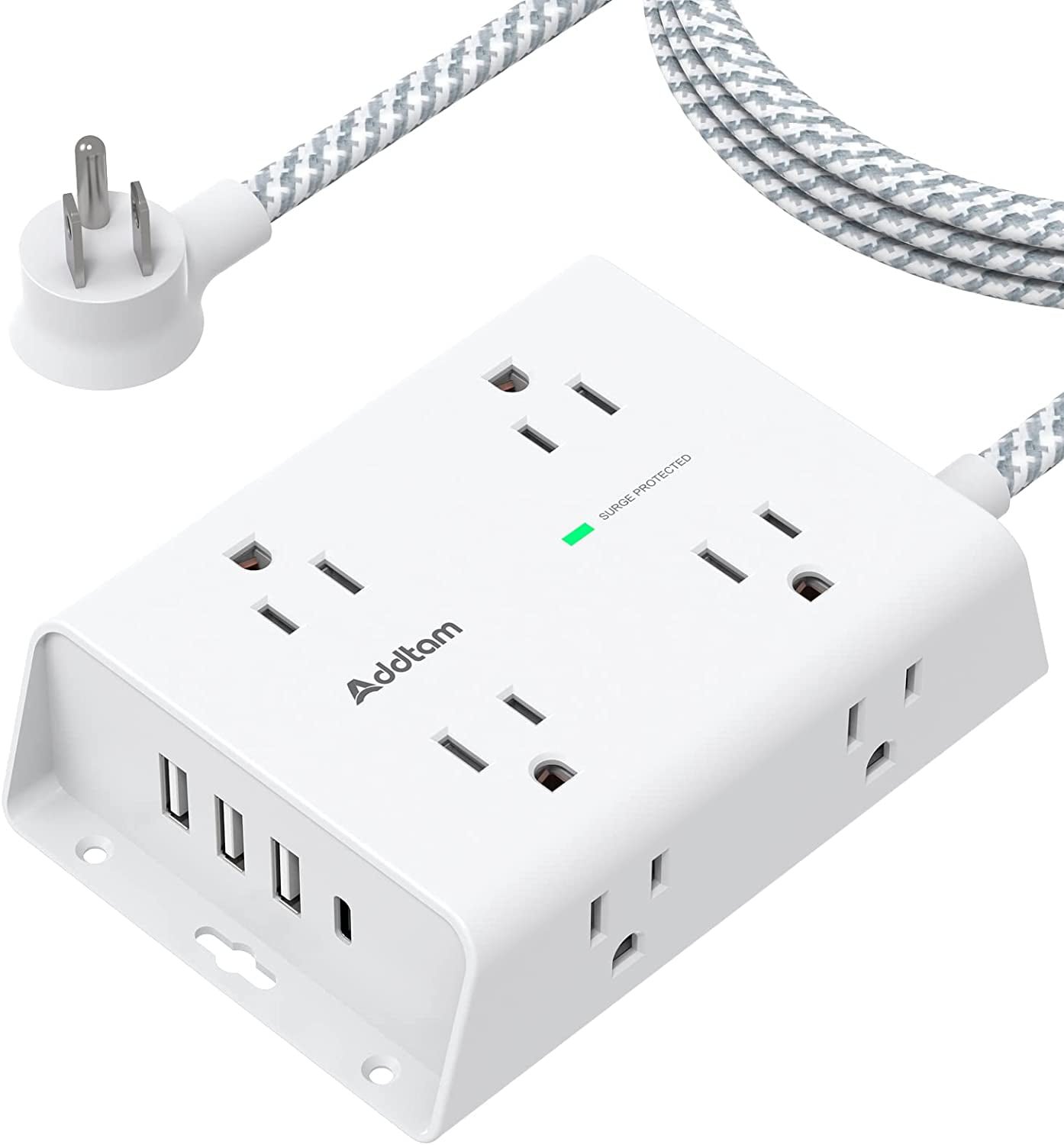 Surge Protector Power Strip - 8 Widely Outlets with 4 USB Ports(1 USB C ...
