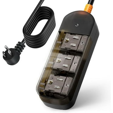 YTGRF-6ft Extension Cord, 3 Outlets Small Power Strip, Mountable Power ...