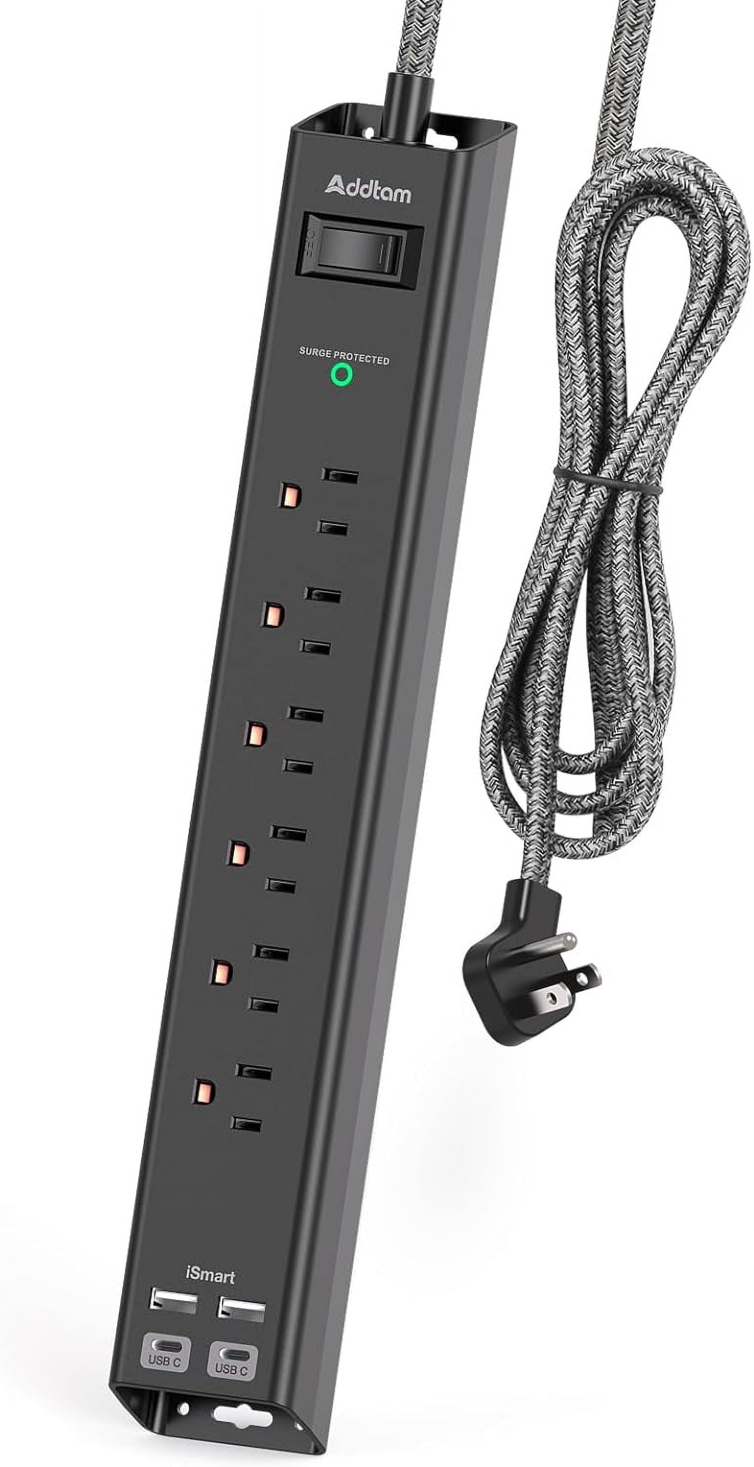 Surge Protector Power Strip - Extension Cord with 6 AC Outlets 4 USB (2 ...