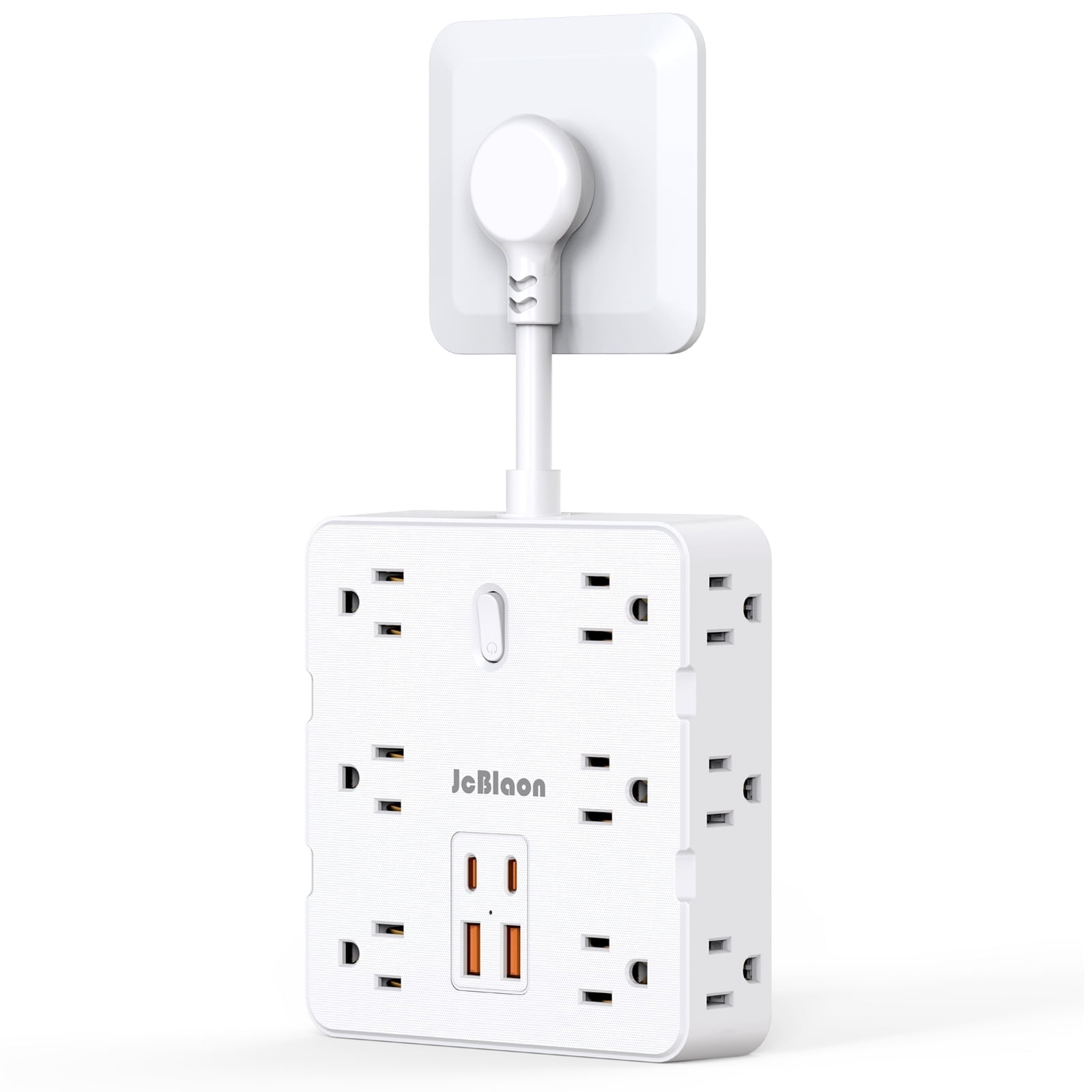 Surge Protector Power Strip with USB Ports, Flat Plug Extension Cord ...