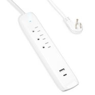 4 Outlet, 4 USB Power Strip Surge Protector Hub, 1200 Joules, 6 ft Cord ...