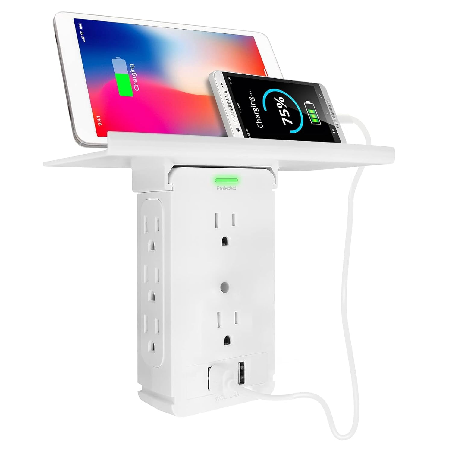 Surge Protector Wall Outlet, 8 Socket Extender with Removable Built-in ...