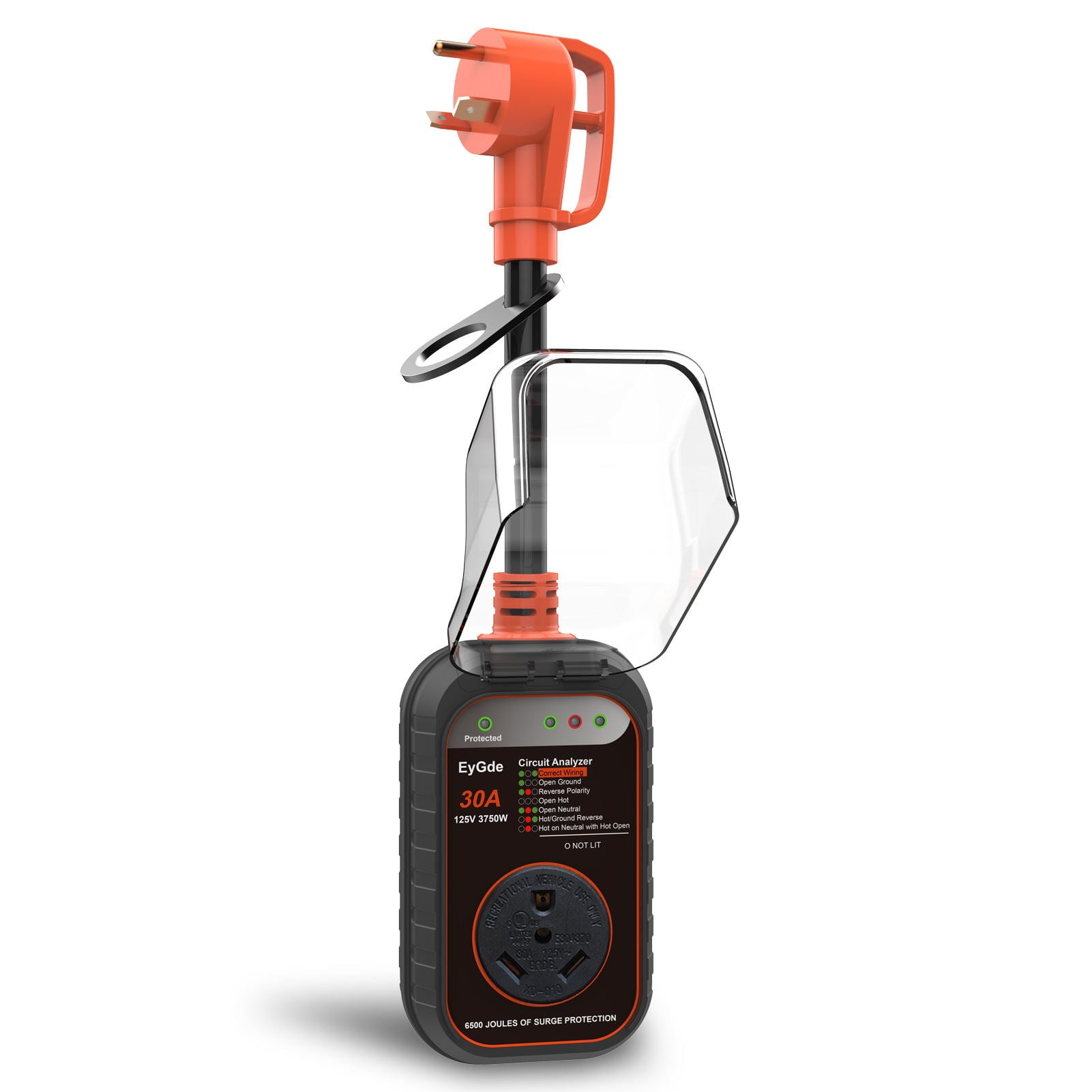 Surge Protector for RV, 30 Amp RV Circuit Analyzerwith Waterproof Cover ...