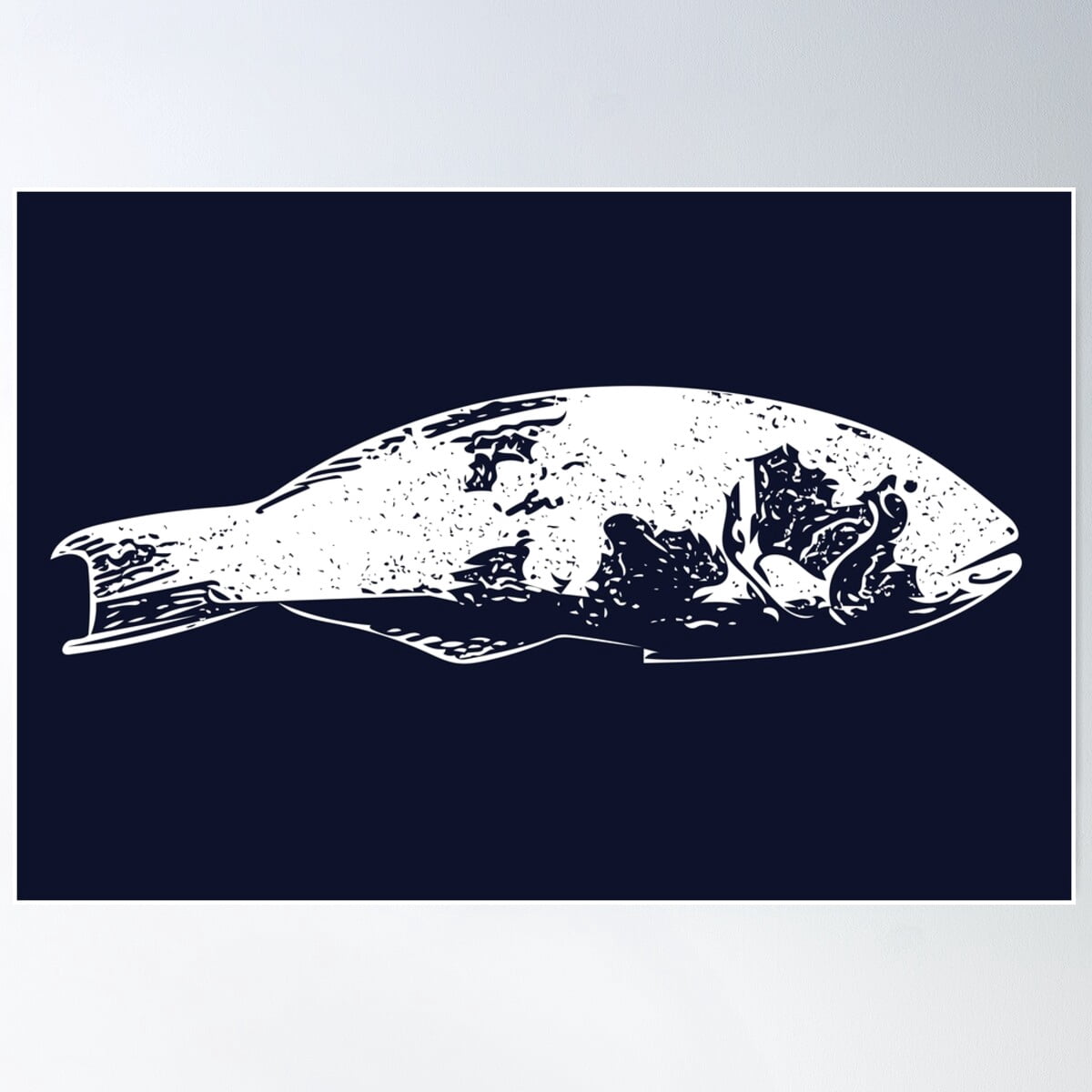 Surge Wrasse White Design Poster Wall Art, Modern Wall Decor For Living ...