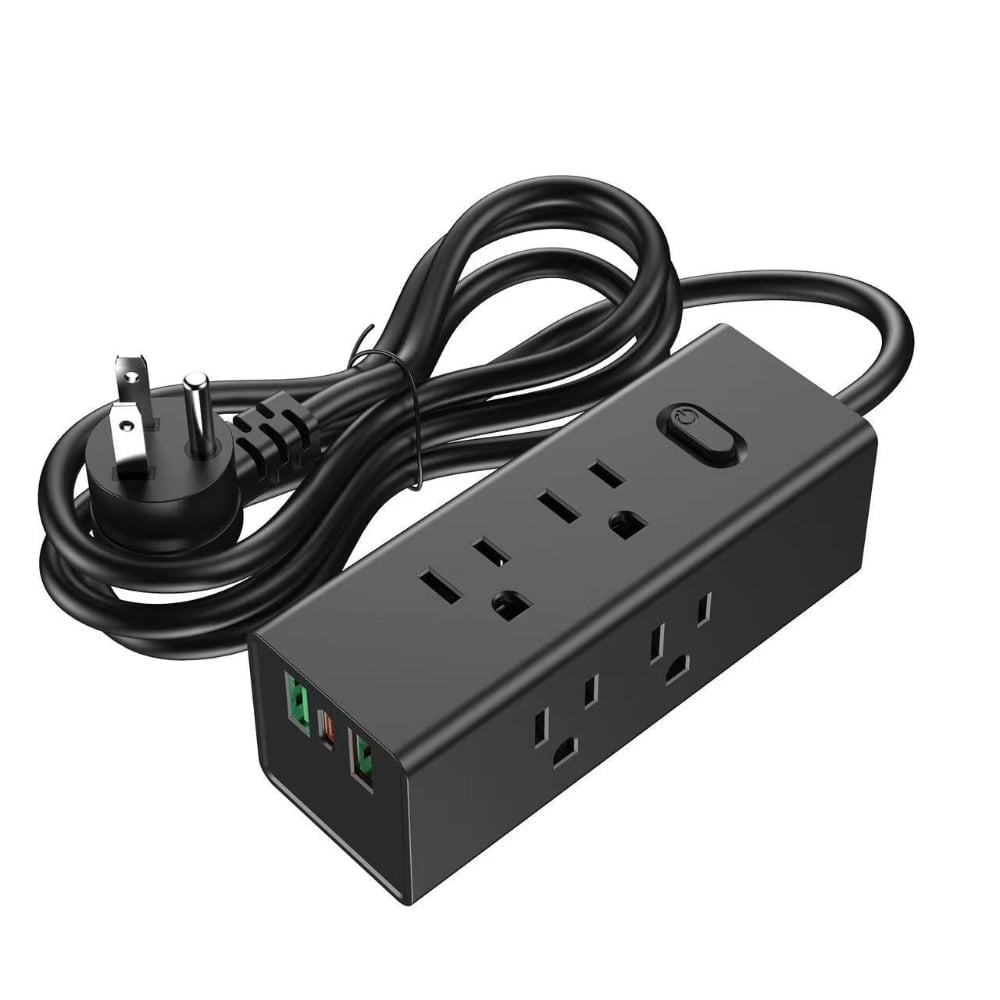 BEISHINK Surge Protector Extension Cable, 3 USB/10A, 1 Piece Black ...