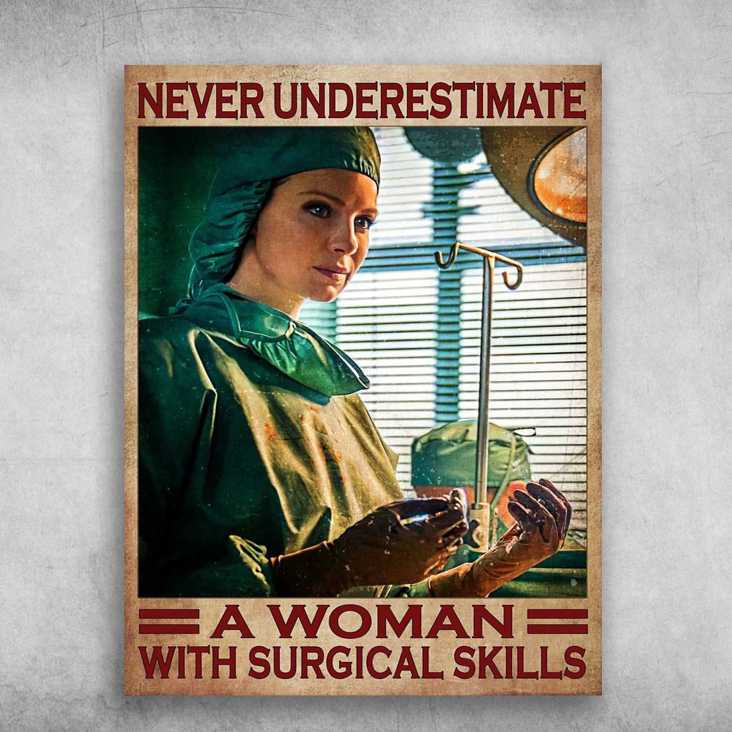 Surgeon Poster - Never Underestimate A Woman, With Surgical Skills ...