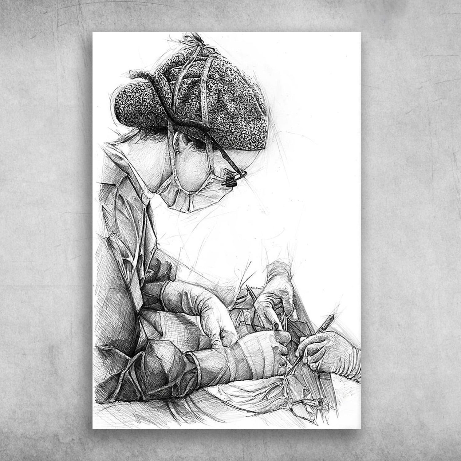 Surgeon Surgery Art Drawing, Gift Decor A Surgery 11 x 17 Inch Poster ...