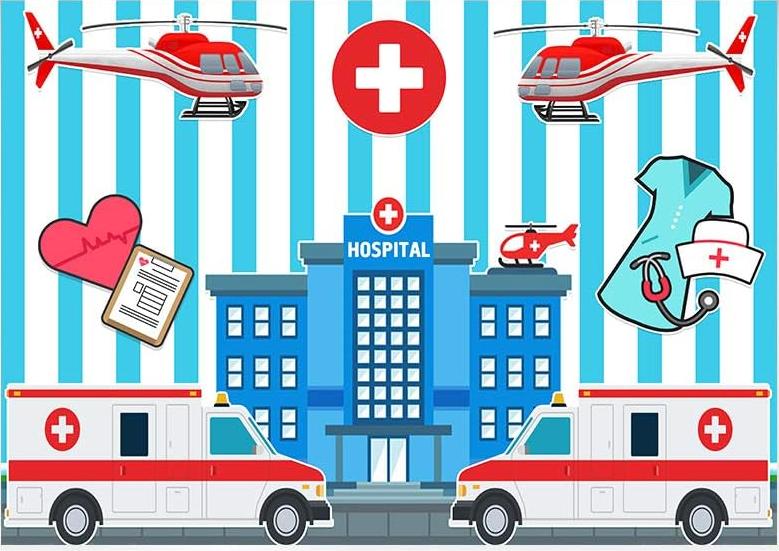 Surgery Operating Room Backdrop Kids Cartoon Hospital Medical Equipment ...