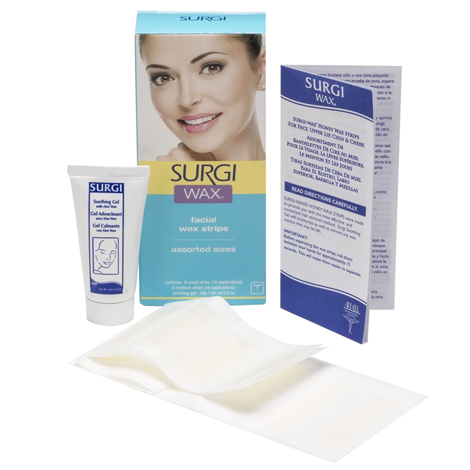 Surgi [Wax] Facial Wax Strips 0.5 Oz,Pack of 3 - Walmart.com