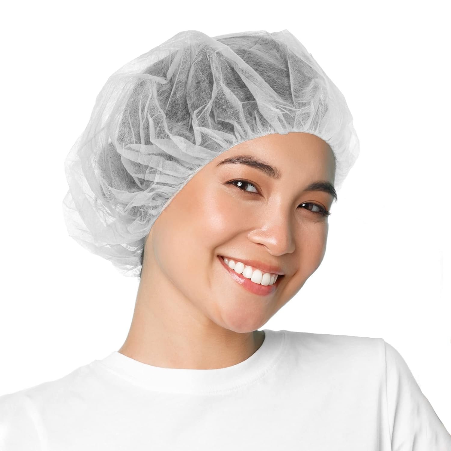 Surgical Bouffant Caps Disposable 19 Inch, White Non-Woven Disposable ...