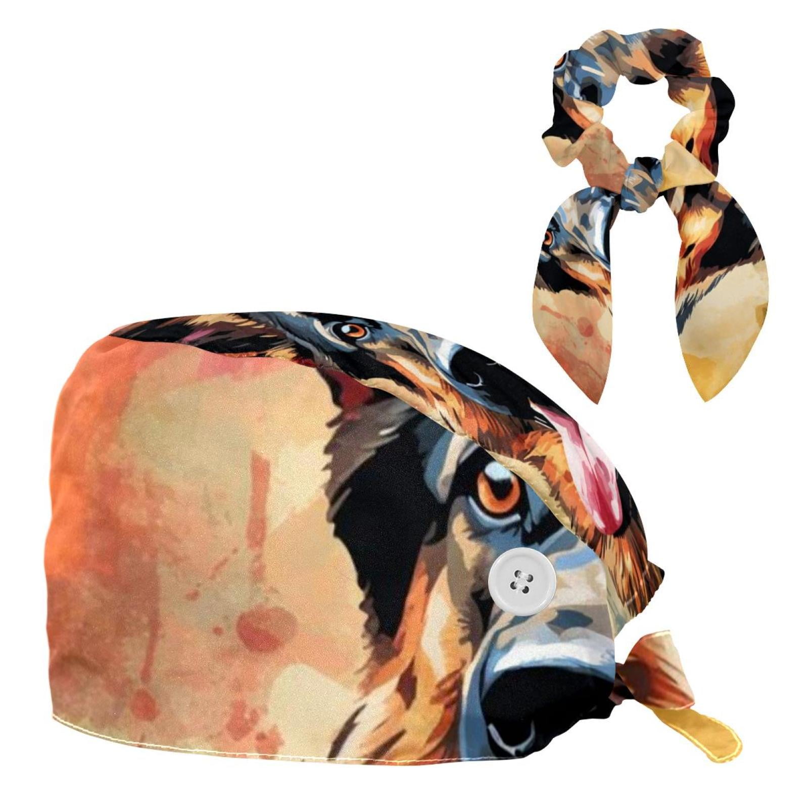 Surgical Hats & Rabbit Ear Scrunchie Set, Sheepdog Adjustable Scrub ...