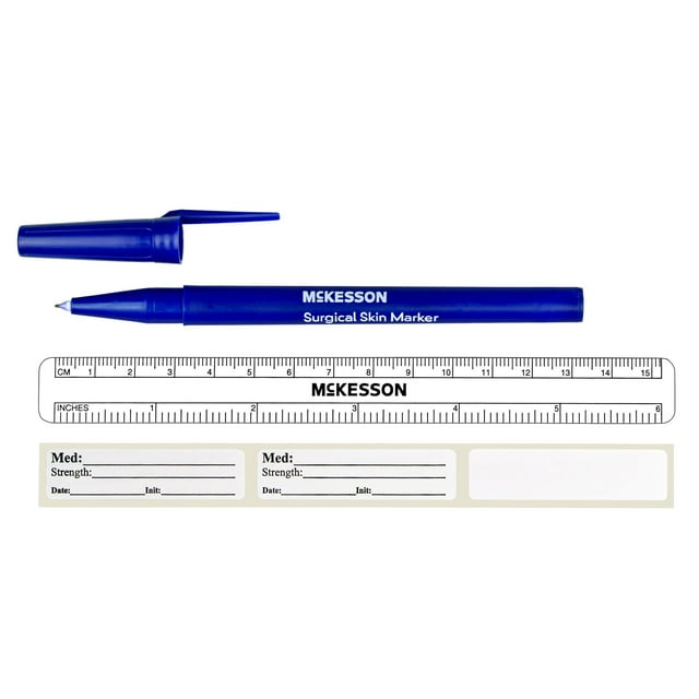 Surgical Skin Marker with Label McKesson Gentian Violet Fine Tip Ruler ...