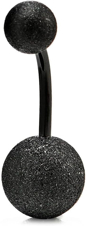 Surgical Steel Black Excellent Satin Belly Button Ring Jewelry Piercing ...