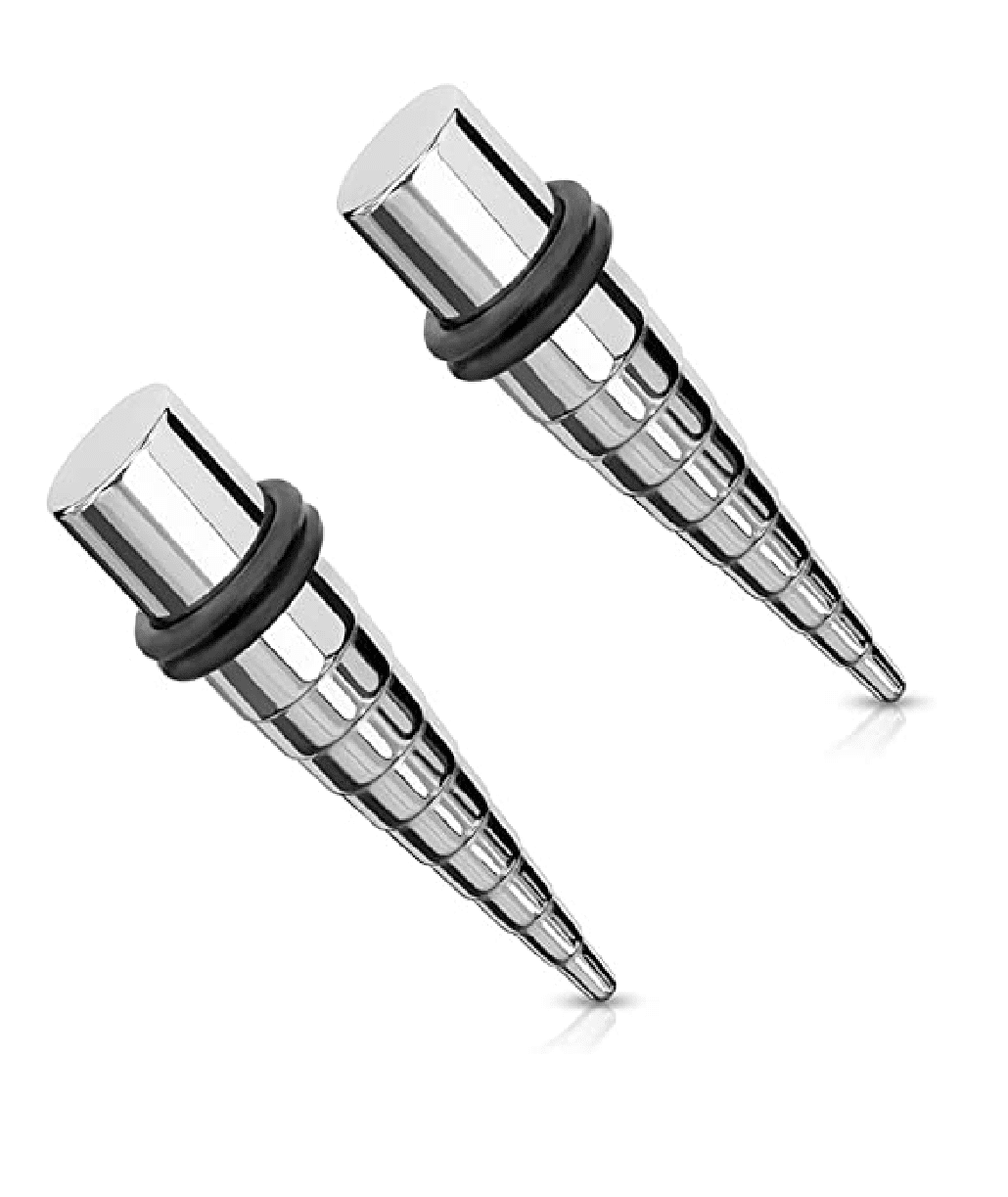 Surgical Steel Bump Down with 2-Black O-Rings Taper - Walmart.com