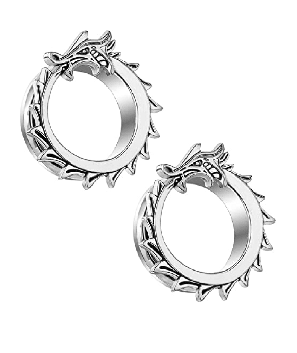 Surgical Steel Dragon Wrapped Around the Rim Screw Fit Tunnel - Walmart.com