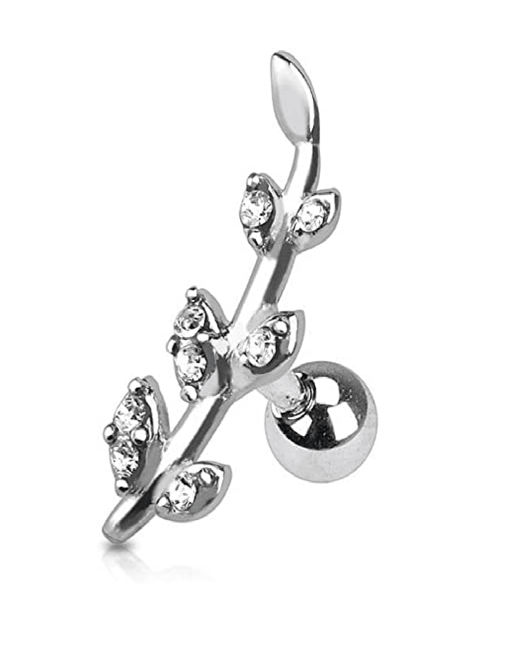 Surgical Steel Gemmed Flower Vine Cartilage Tragus Barbells - Walmart.com