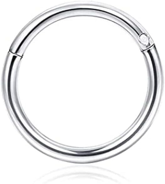 Surgical Steel Nose Rings Hoop Septum Clicker Hinged Segment Ring Lip Ear Piercing Earrings ...