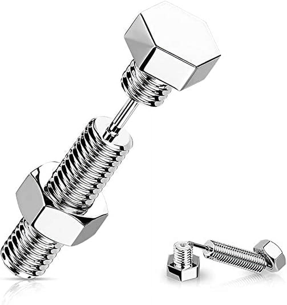 Surgical Steel Nut and Bolt Hexagon Screw Head Fake Plug - Walmart.com