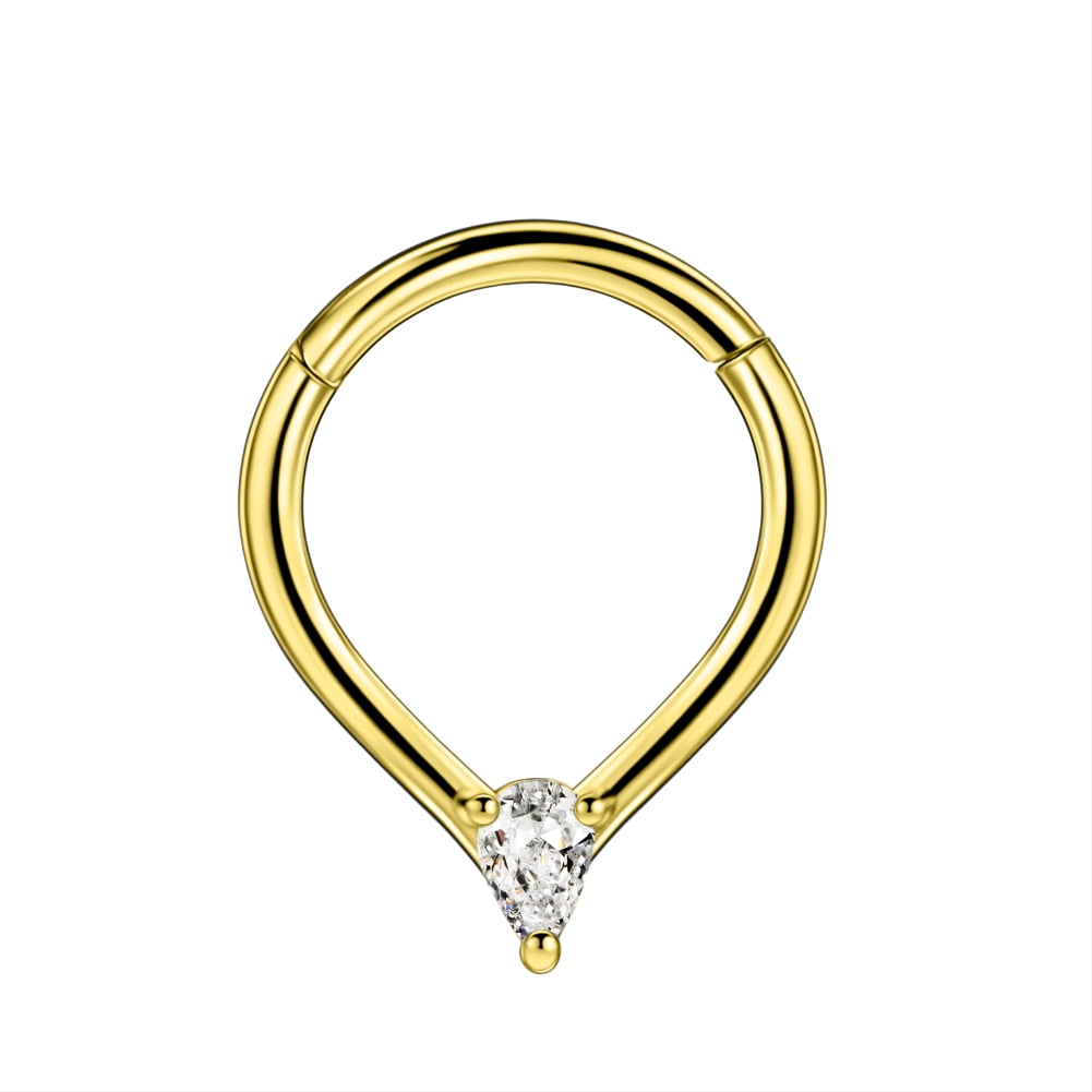 Surgical Steel Septum Rings for Women 16 Gauge Cubic Zirconia Septum ...