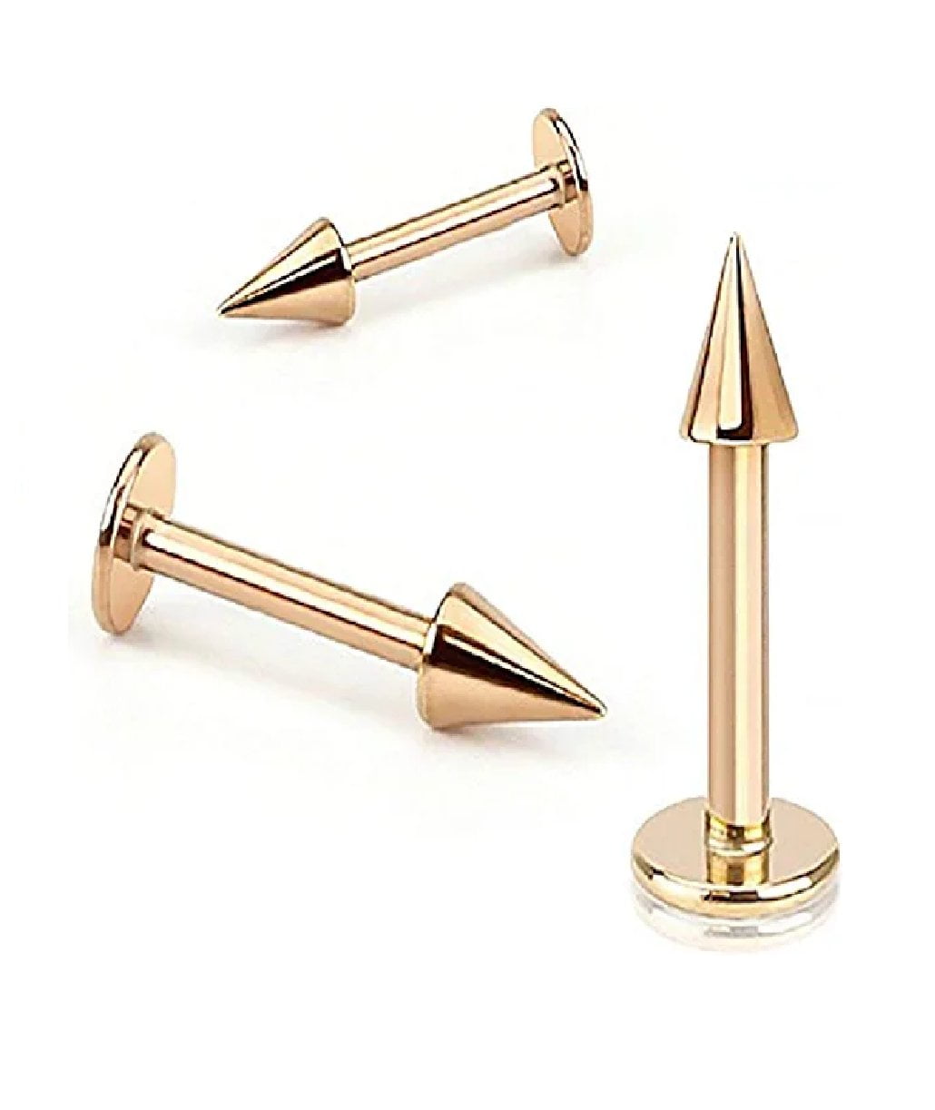 Surgical Steel Spikes Rose Gold IP Over Basic Labret Monroe - Walmart.com