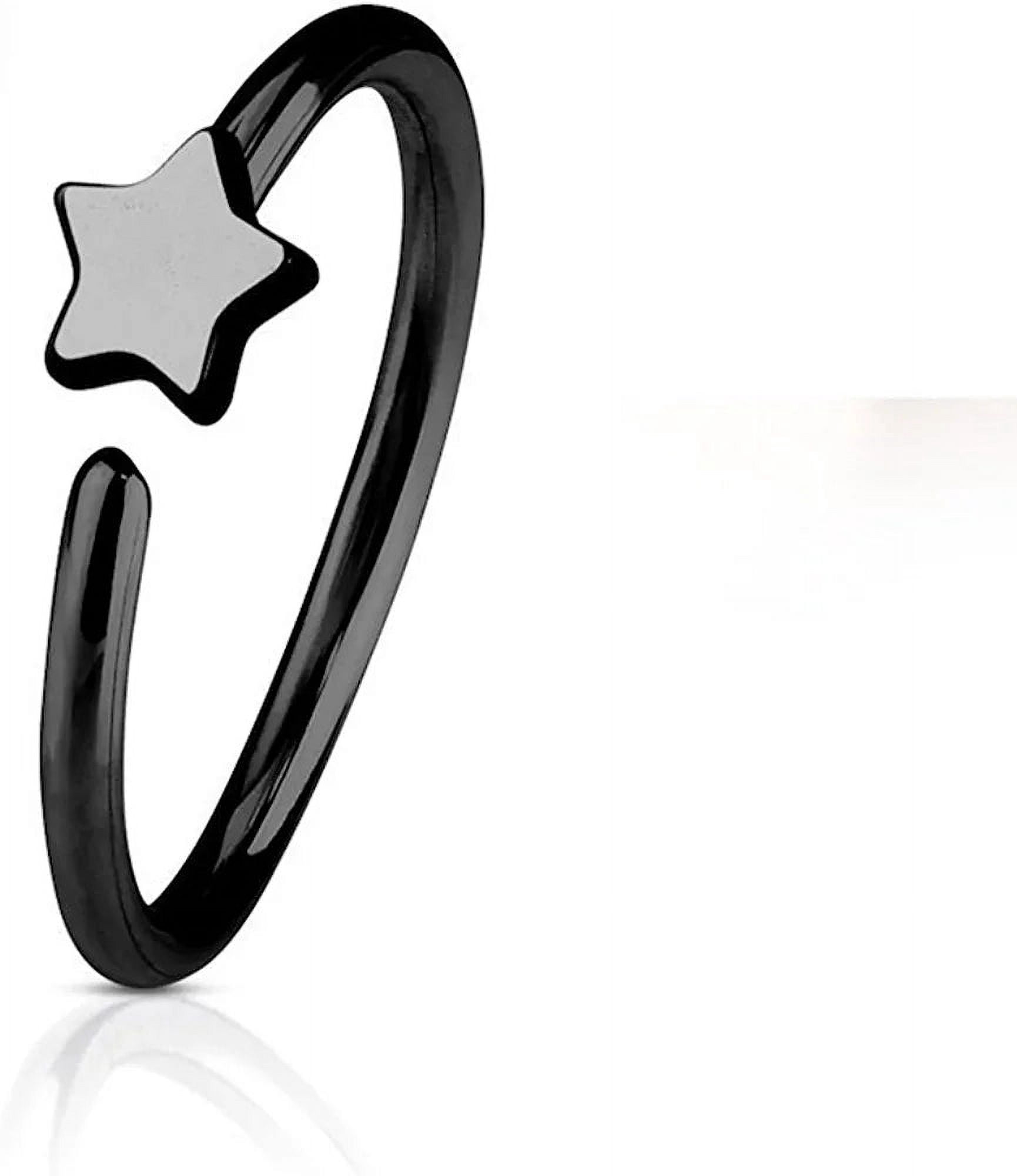 Surgical Steel Star IP Plating over Nose Hoop Ring for Nose & Ear ...