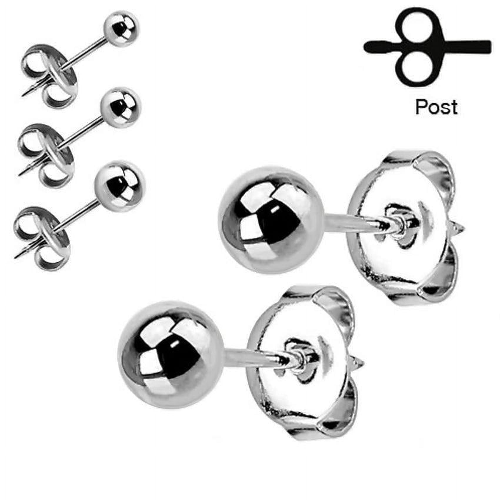 Surgical Steel Stud Earrings Butterfly Closure Post Set Of 2 - Walmart.com