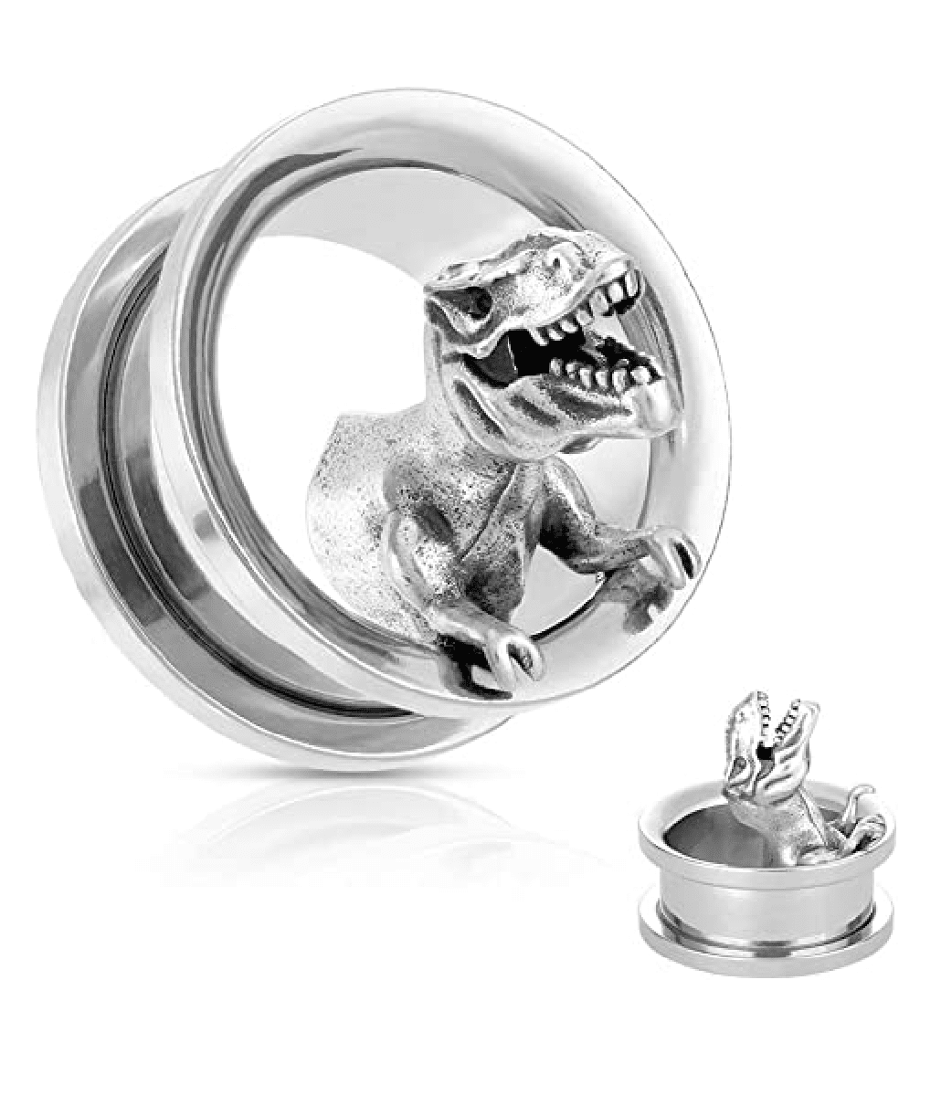 Surgical Steel T-Rex Dinosaur Screw Fit Flesh Tunnel Plugs - Walmart.com