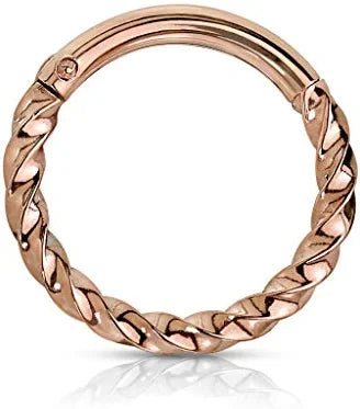 Surgical Steel Twisted Hinged Segment Hoop Ring - Walmart.com
