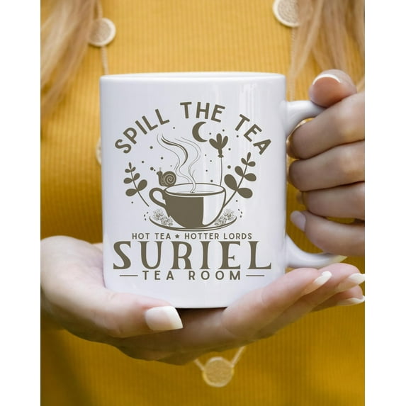 Suriel Tea Room Coffee Mug, A Court of TH1Rons and Roses Mug, Sarah J ...