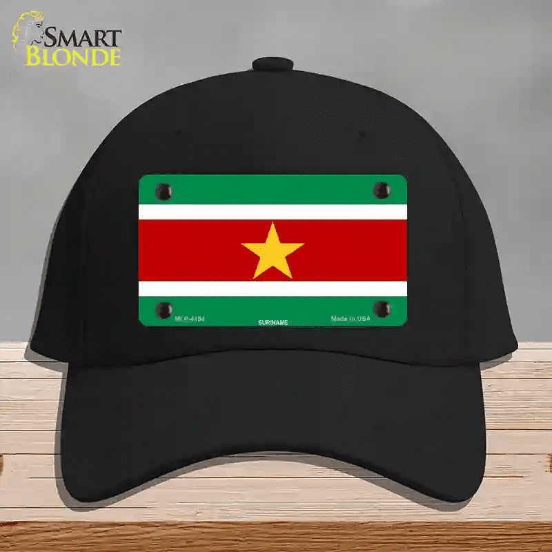 Suriname Flag Novelty License Plate Hat Cotton Black - Walmart.com