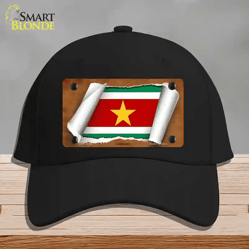 Suriname Flag Scroll Novelty License Plate Hat Cotton Black - Walmart.com