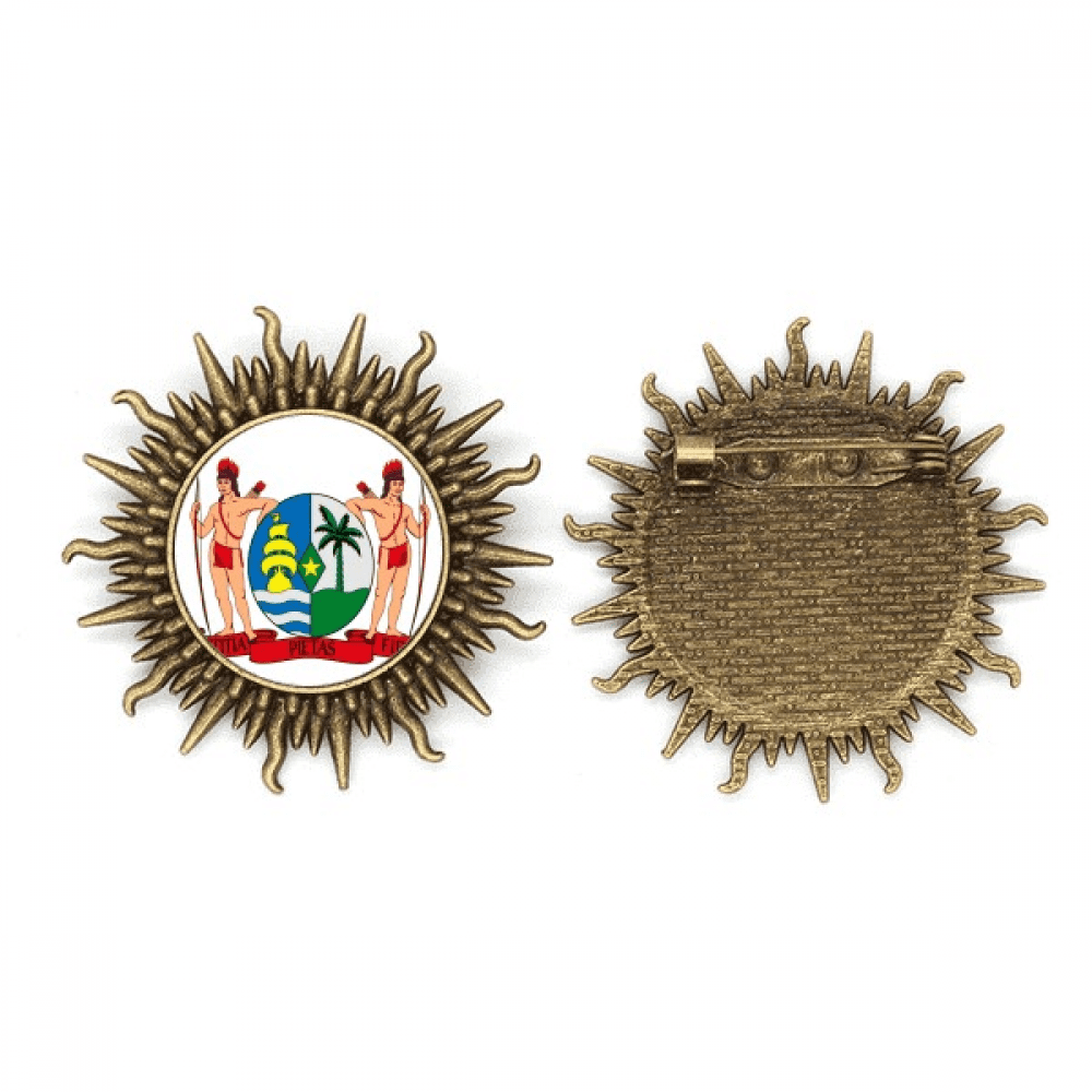 Suriname South Ameica National Emblem Metall Sonne Brosche Haken Pin ...