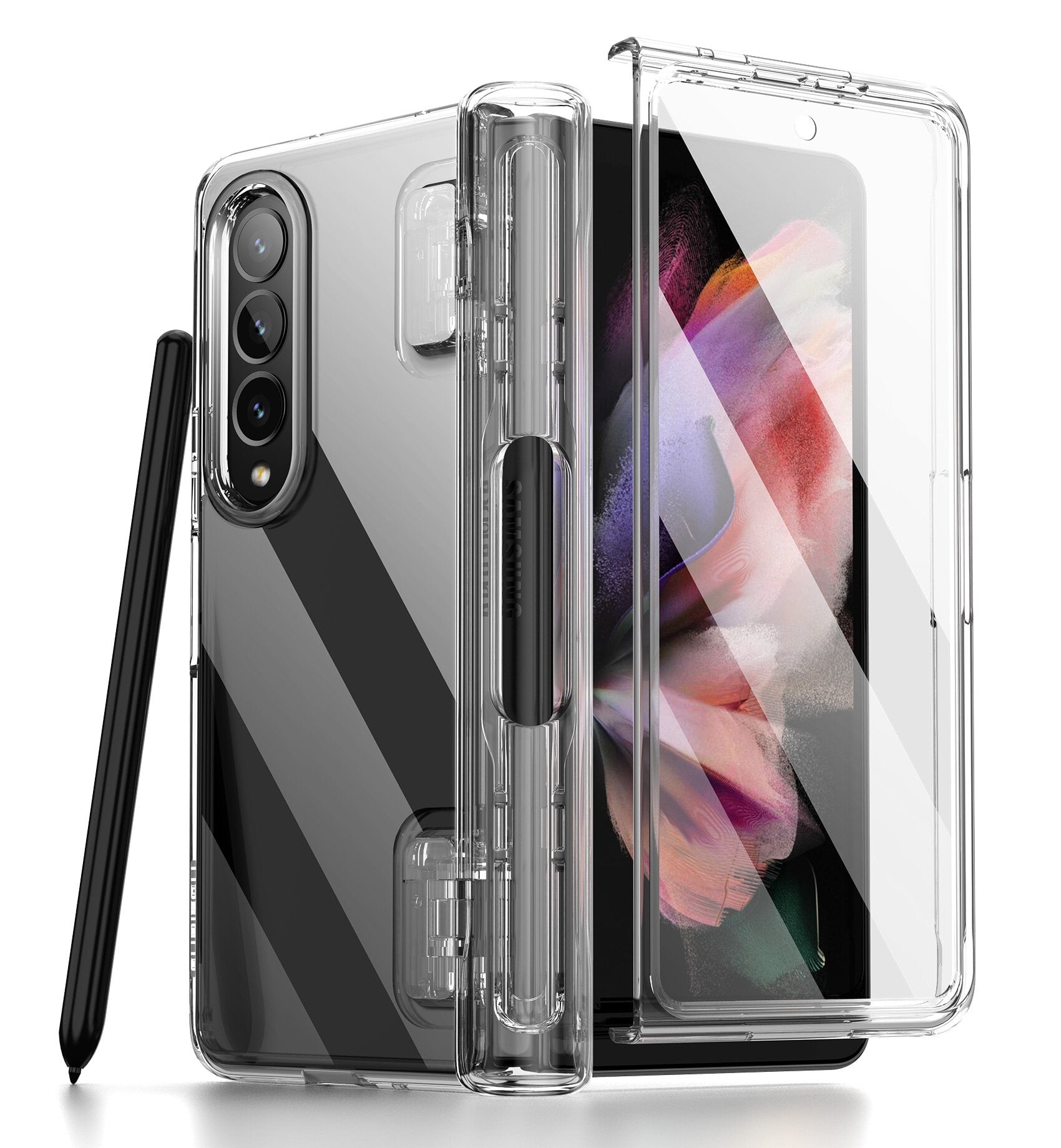 Suritch for Samsung Galaxy Z Fold 3 Case with Pen Holder Full Body ...